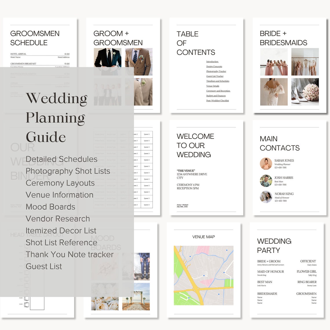 Ultimate Canva Wedding Organizer Printable Wedding Binder, Day-of ...