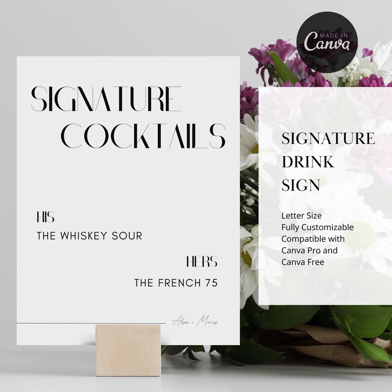 DIY Editable Wedding Signage Bundle Modern Wedding Suite Canva ...