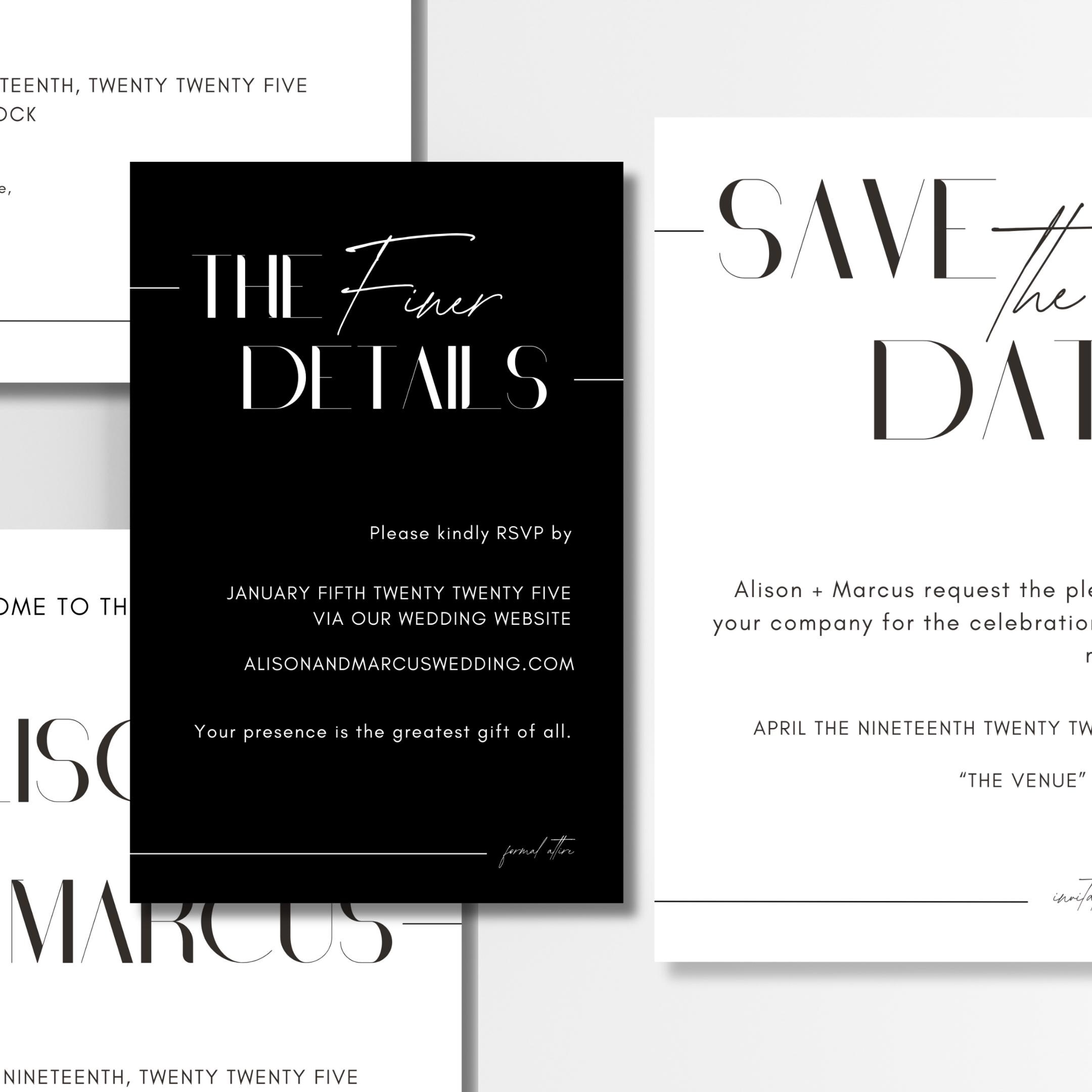 DIY Editable Wedding Signage Bundle Modern Wedding Suite Canva ...