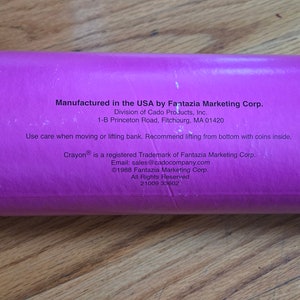 Vintage Crayola Coin Bank Crayon Pink Bank 1988 - Etsy