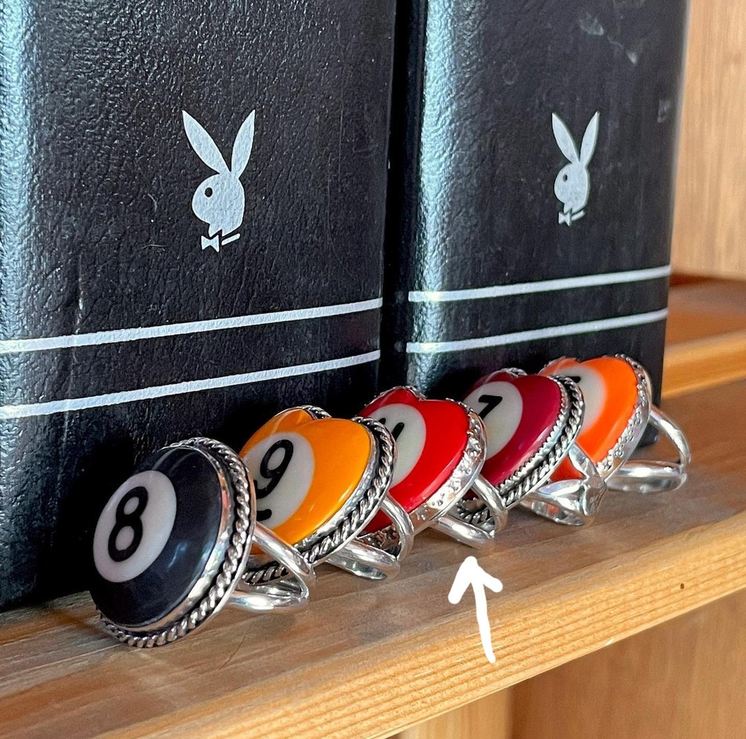 Billiard Ball Sterling Silver Heart Shaped Ring #11 - Etsy