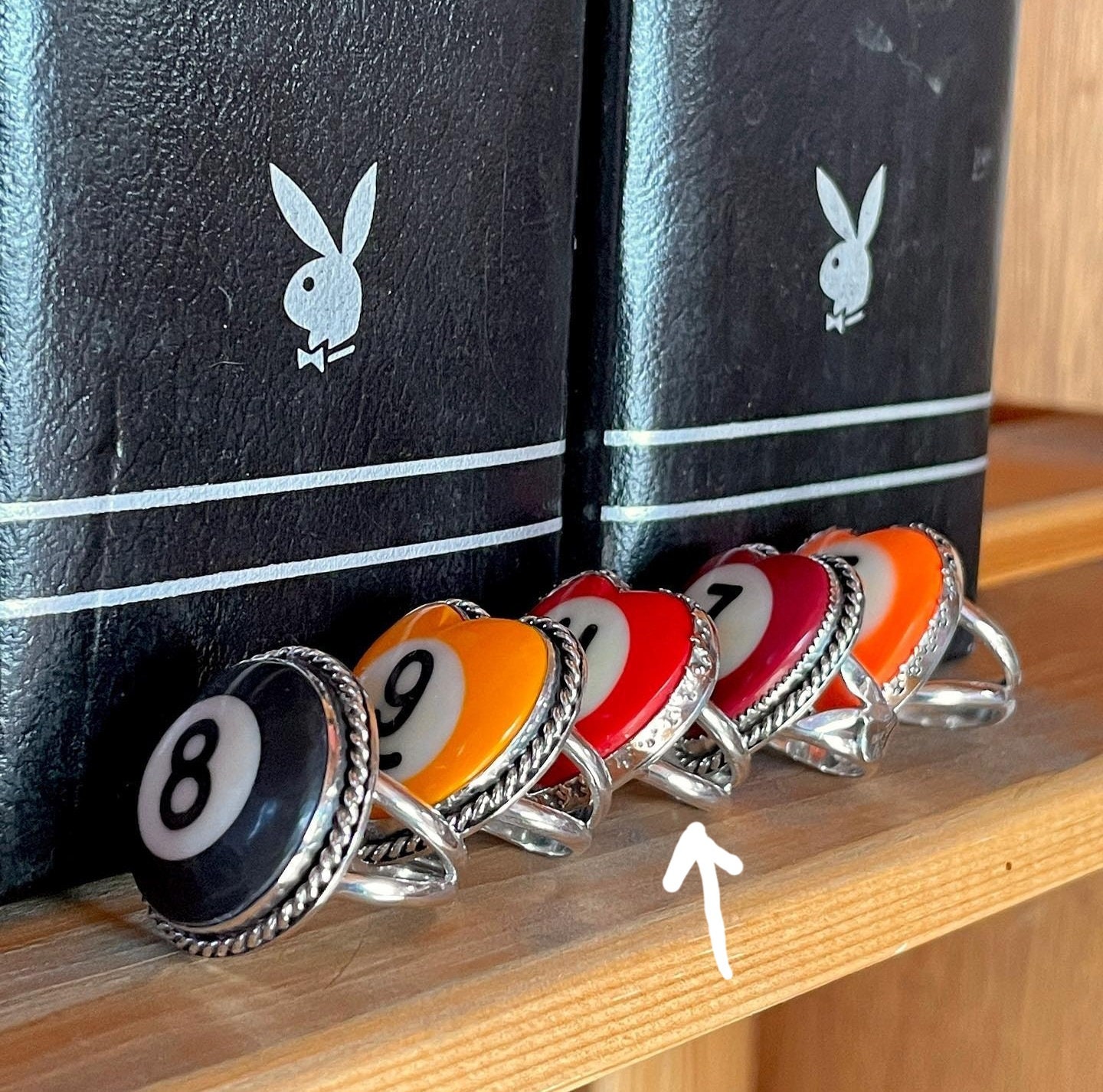 Billiard Ball Sterling Silver Heart Shaped Ring 11 - Etsy