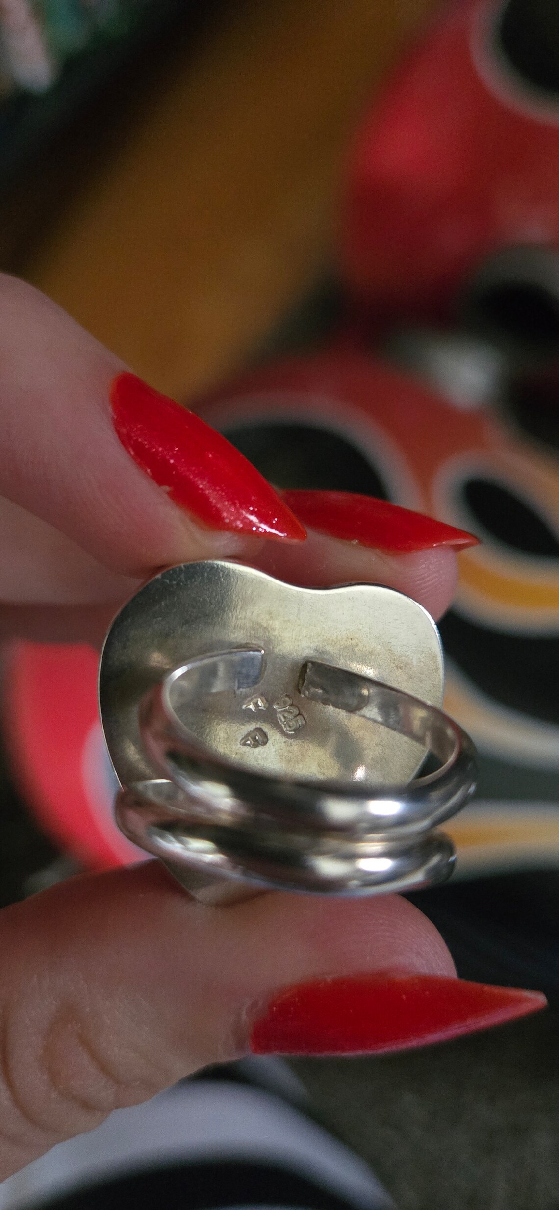 Billiard Ball Sterling Silver Heart Shaped Ring 11 - Etsy