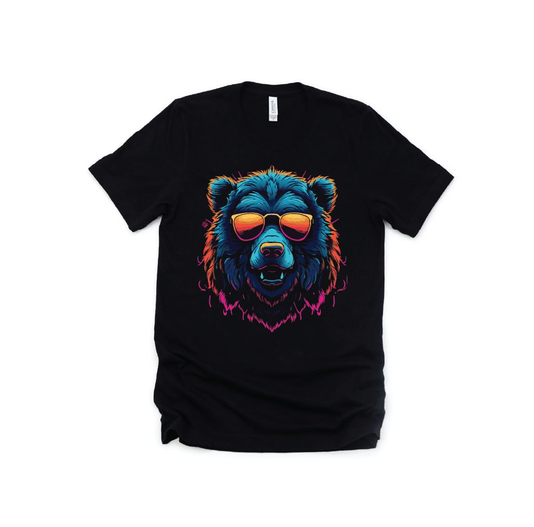 Techno Bear With Sunglasses Shirt Electro Groove Tee - Etsy