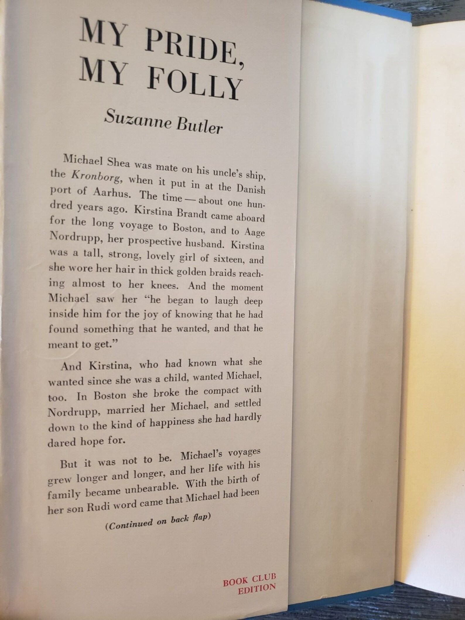 My Pride, My Folly Suzanne Butler 1953 Book Club Edition Vtg 50s ...