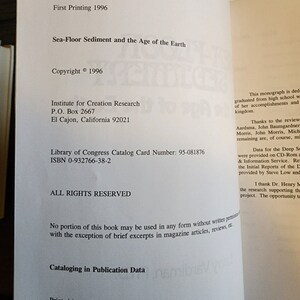 1st Printing 1996 Seafloor Sediment & the Age of the Earth Larry ...