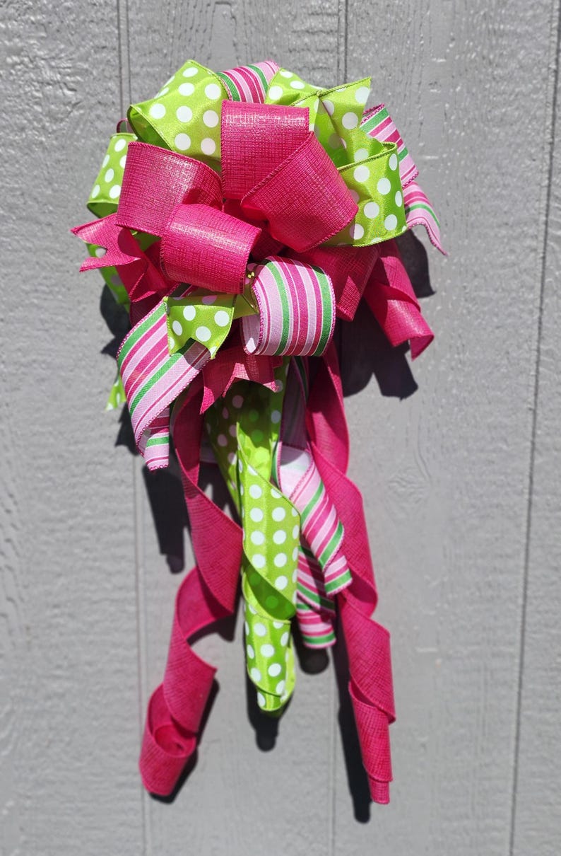 The Charli Hot Pink Lime Green, Polka Dots and Stripes Bow for Summer ...