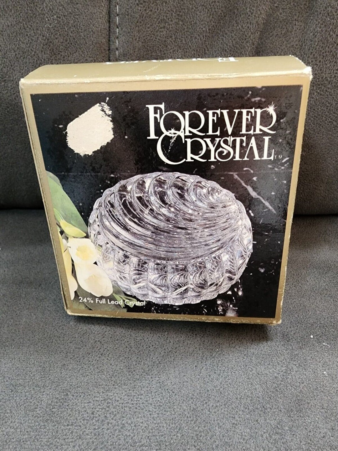 Forever Crystal Clam Cachet Lead Crystal Glass Trinket Jar Candy Dish ...