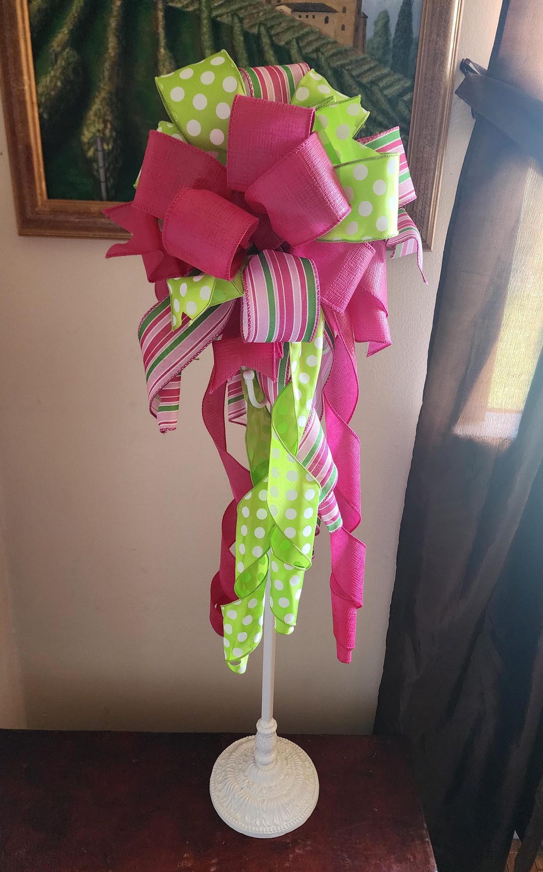 The Charli Hot Pink Lime Green, Polka Dots and Stripes Bow for Summer ...