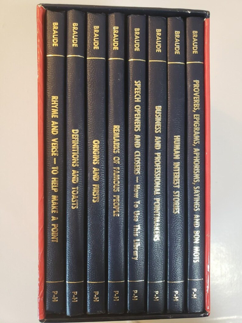 Jacob M. Braude's Complete Speaker's and Toastmaster's Library in 8 ...