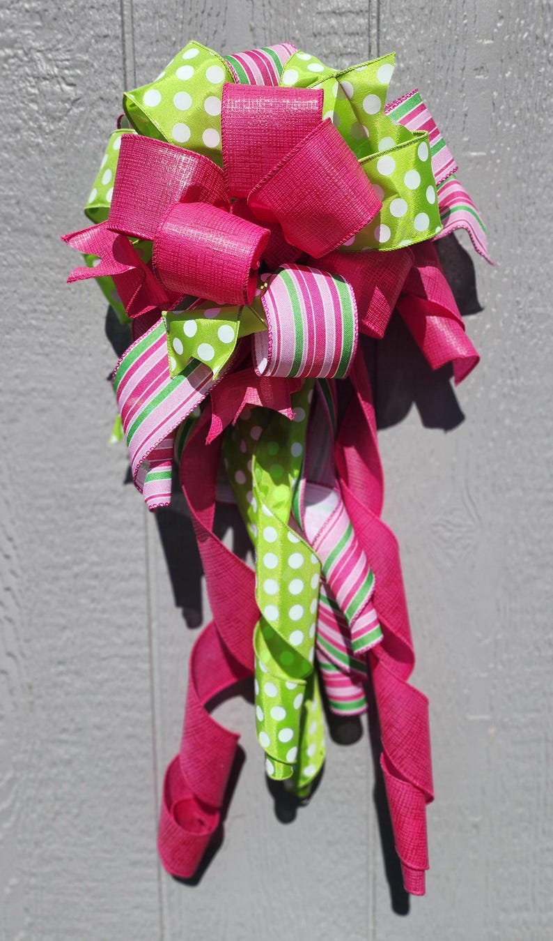 The Charli Hot Pink Lime Green, Polka Dots and Stripes Bow for Summer ...
