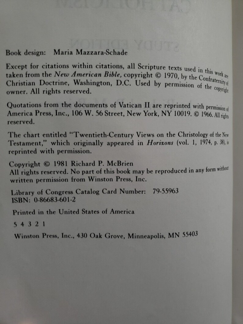 Catholicism Study Edition by Richard P. Mcbrien 1981 Vintage - Etsy