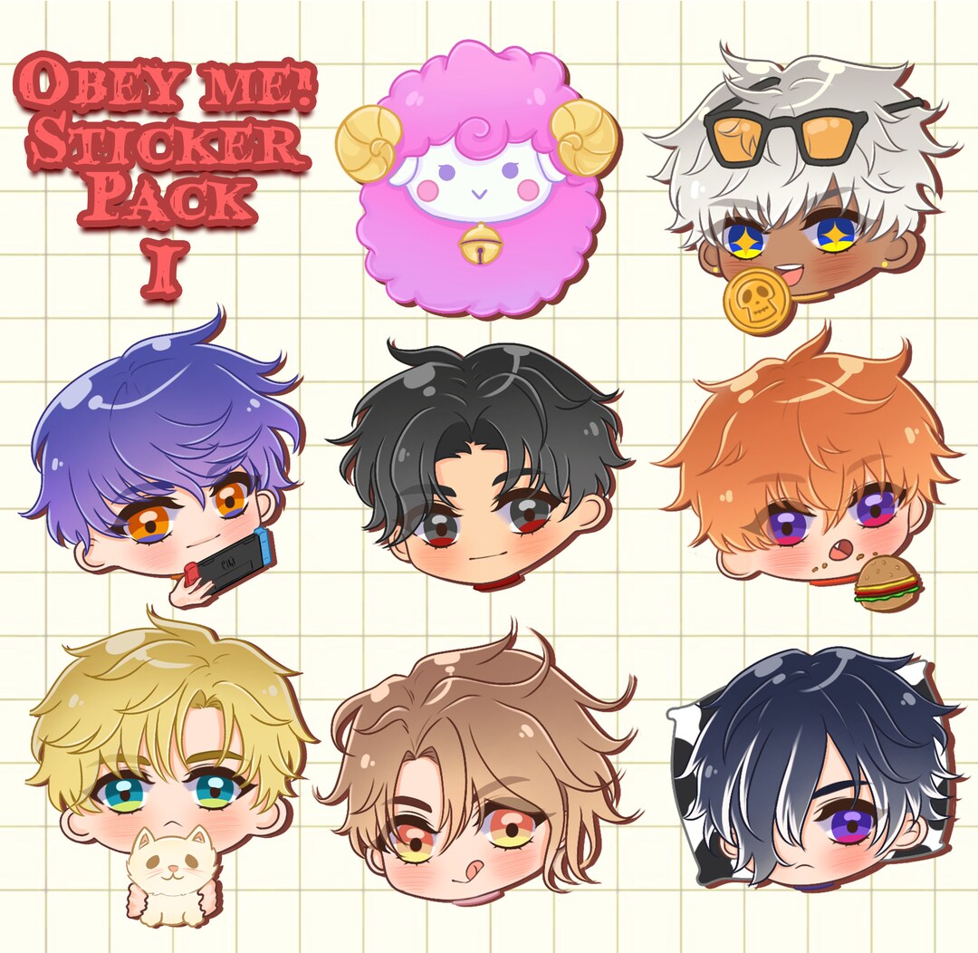 Obey Me! Shall We Date Chibis Stickers 1 & 2 | Mammon, Lucifer, Asmo ...
