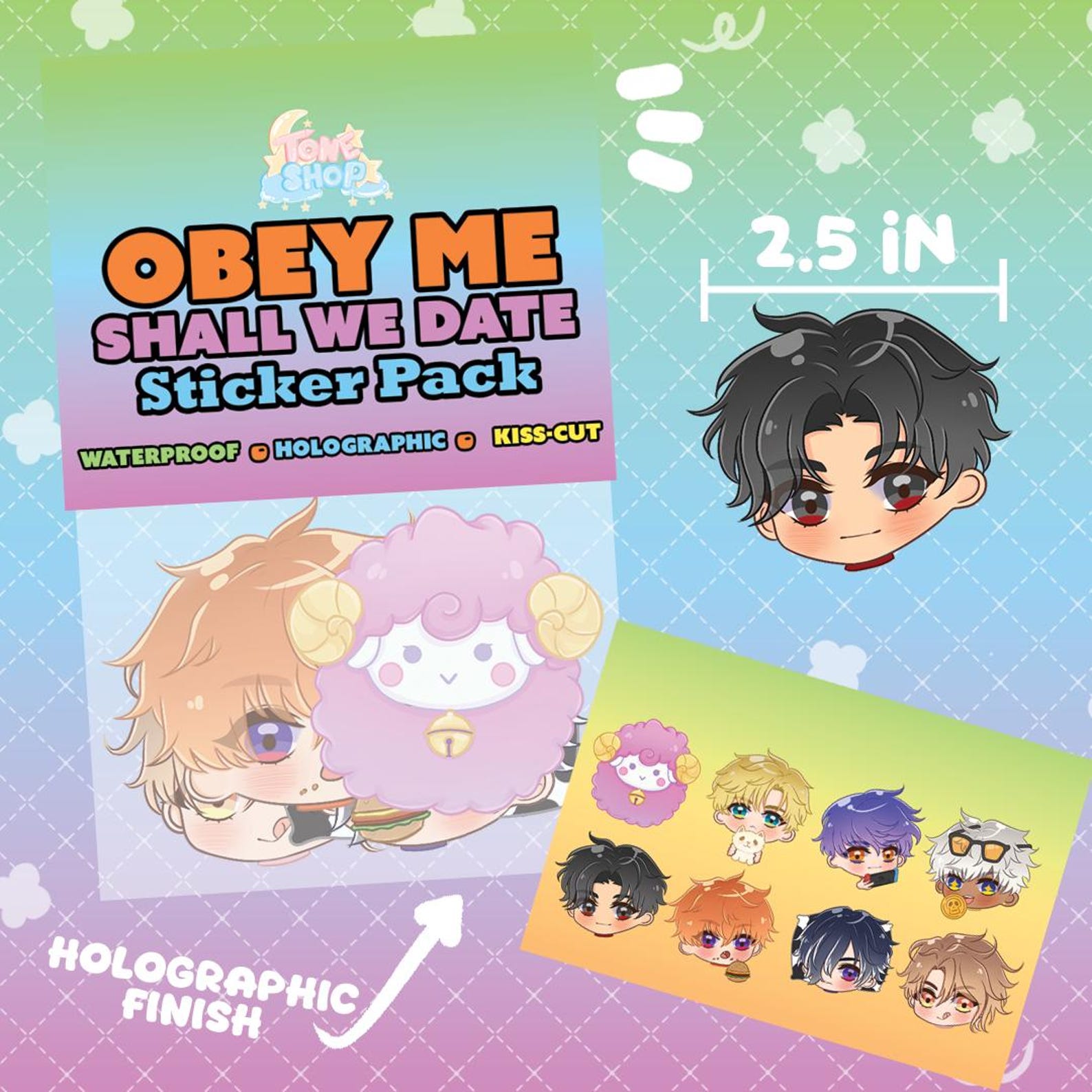 Obey Me! Shall We Date Chibis Stickers 1 & 2 | Mammon, Lucifer, Asmo ...