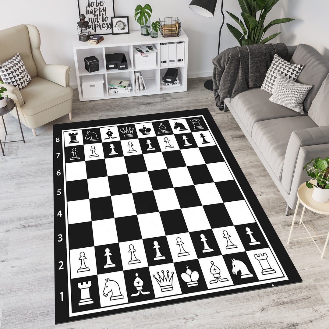 Chess Rug Chess Set Rug Game Room Rug Kids Room Rug Gift - Etsy