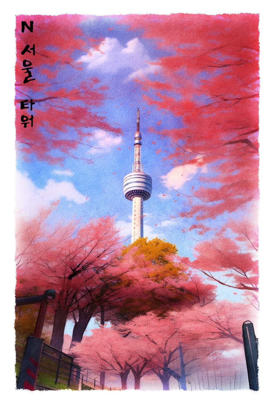 SN Tower Korea Postcard Namsan Tower Seoul Postcard Memory Korea Seoul ...