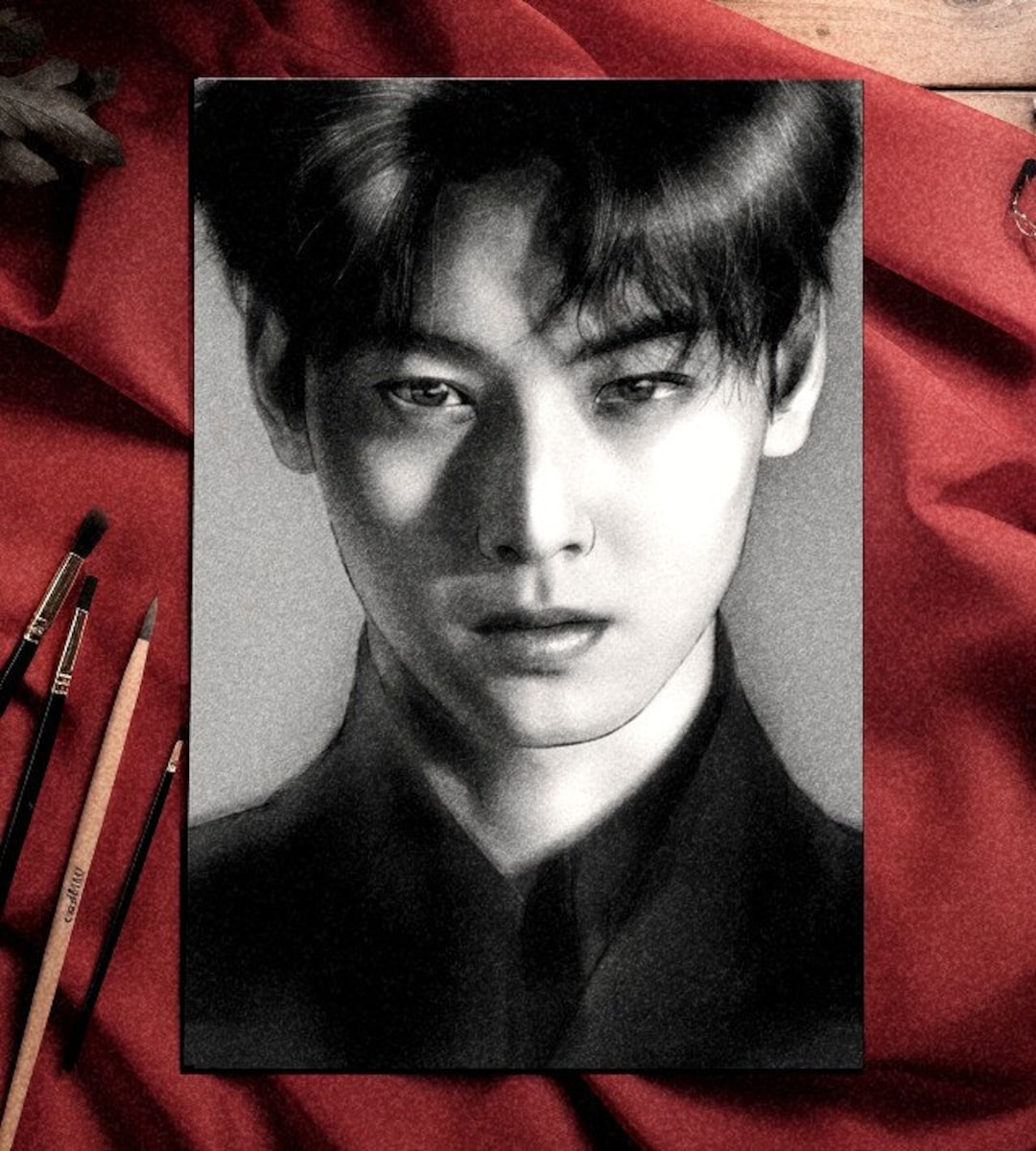 Cha Eun Woo Portrait Kpop Print Art Astro Print Kpop Fanart Cha Eun Woo ...