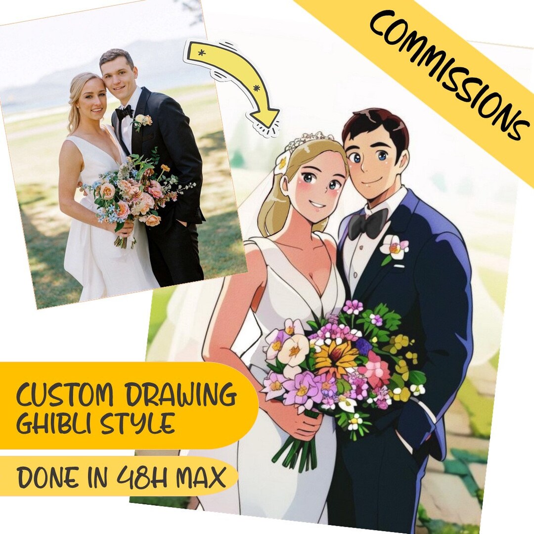 Custom Drawing Ghibli Style Commission Anime Version of Yourself ...