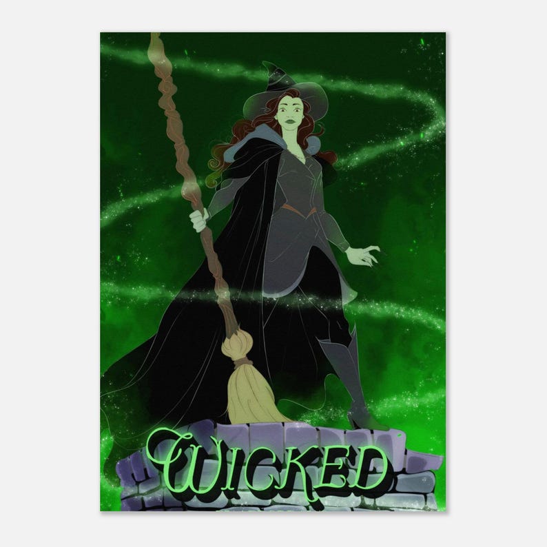 Elphaba - WICKED FOR GOOD - Cartoon Style Poster - Etsy Australia