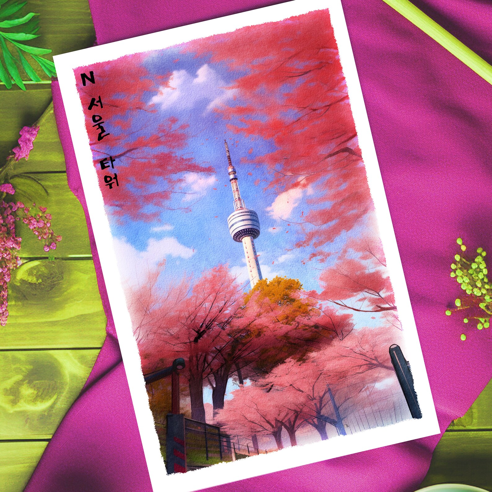 SN Tower Korea Postcard Namsan Tower Seoul Postcard Memory Korea Seoul ...