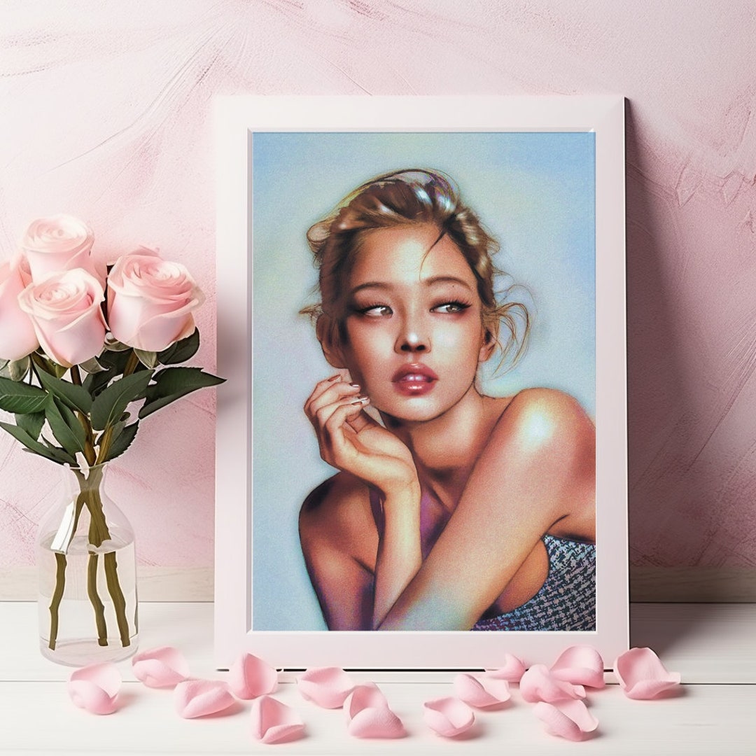 Blackpink Jennie Colored Drawing Wood Frame A4 Blackpink Painting ...