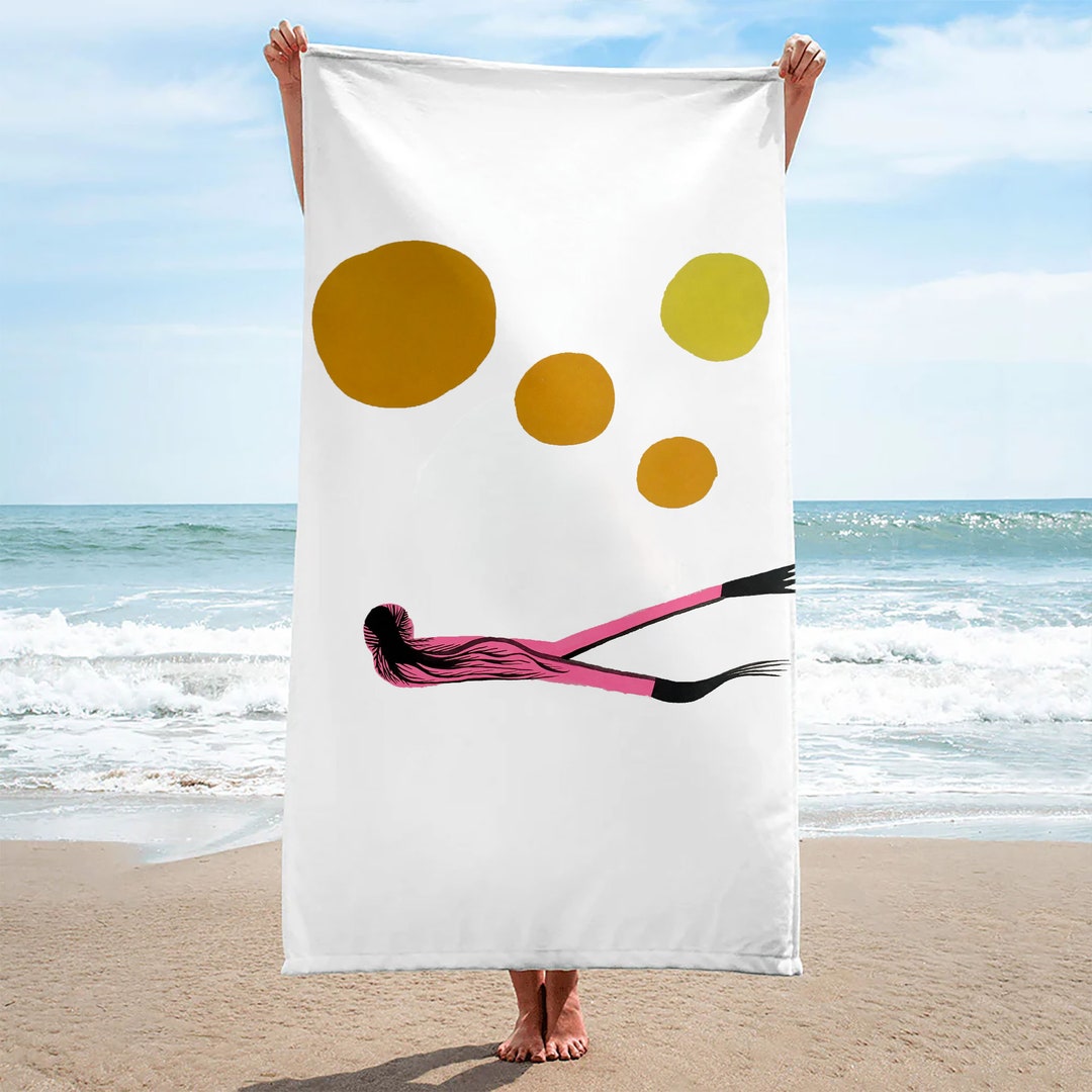 Beach Towel, Diver Beach Towel, Diving Towel, Beach Towel With Diver ...