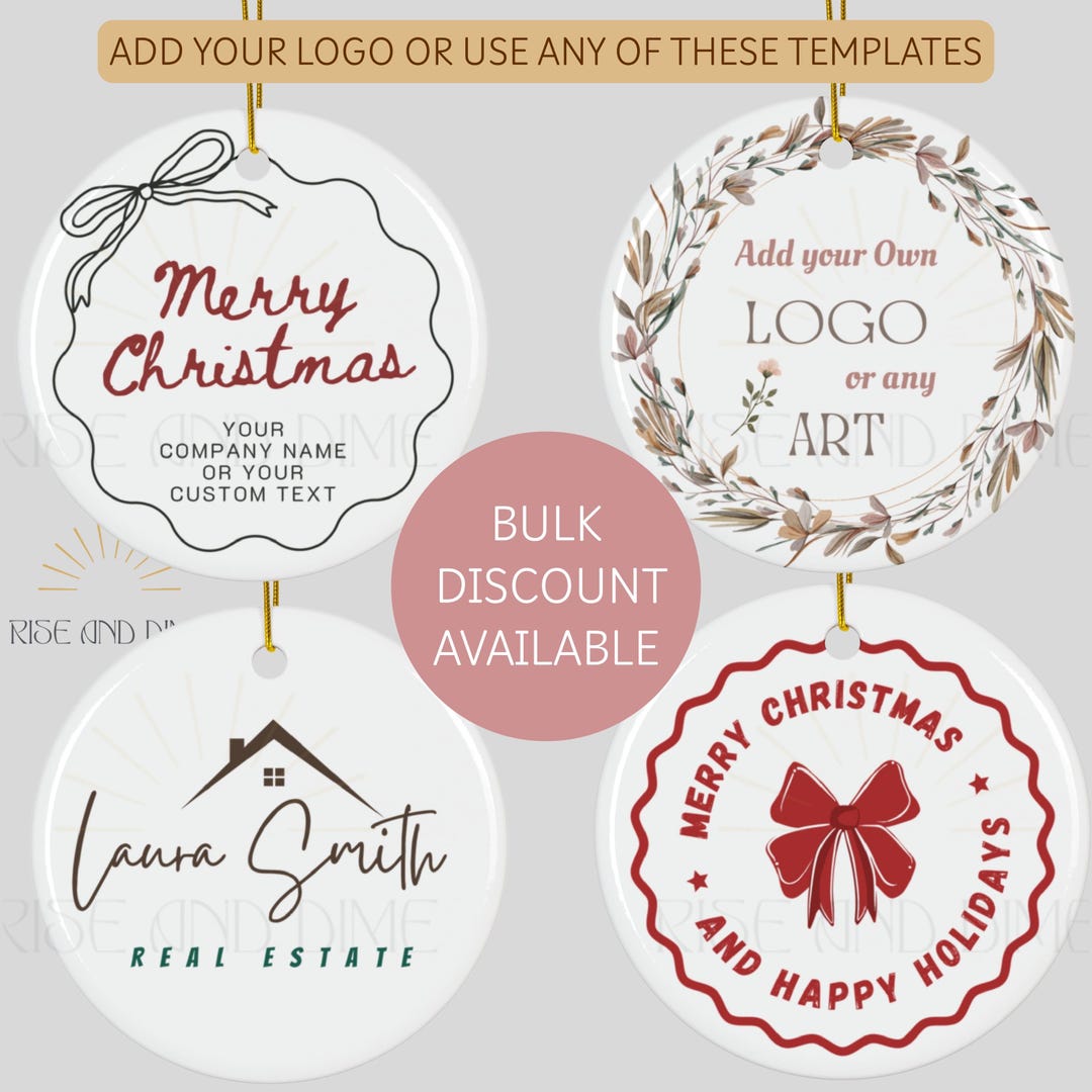 10 Custom Logo Christmas Ornament, Bulk Corporate Gifts for Clients ...