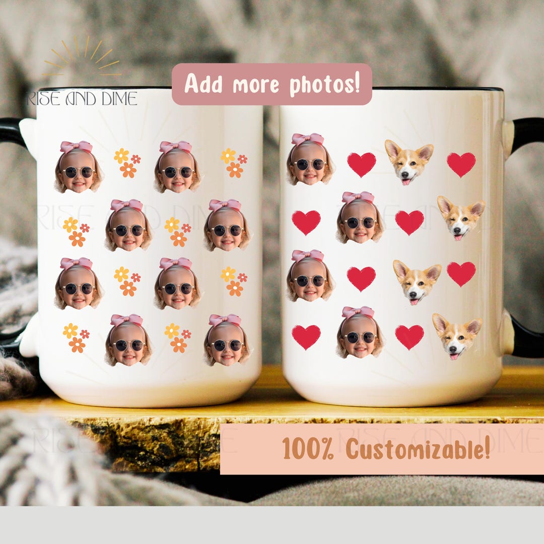 Baby Face Mug, Personalized Face Mug, Dog Face Mug, Father's Day Gift ...