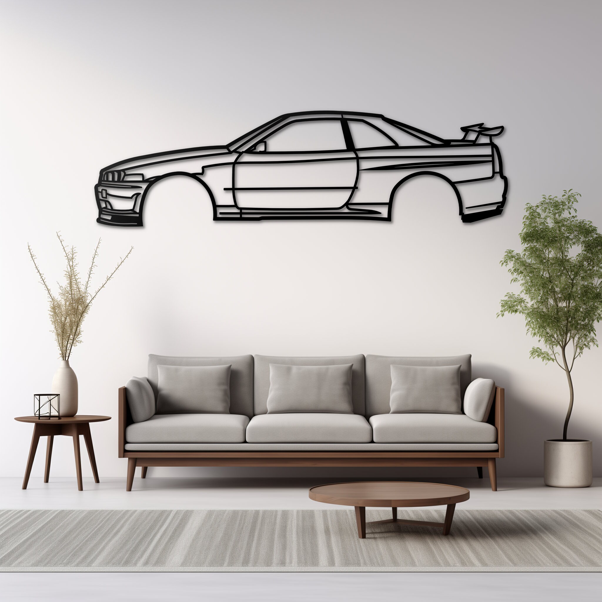 Metal Car Wall Art, Car Guy Gift, Car Silhouette, Automotive Wall Decor ...