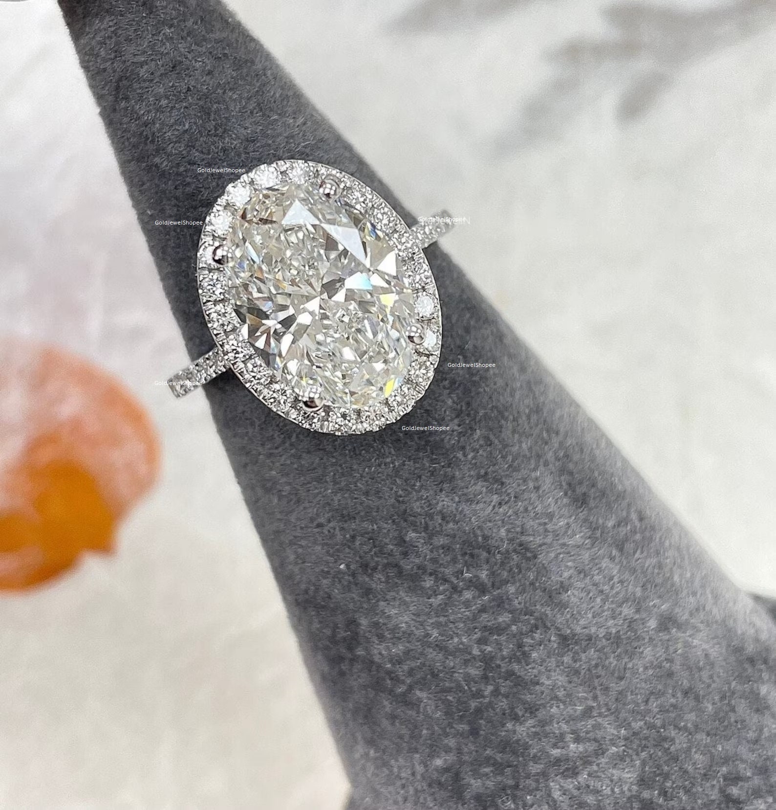 3 CT Oval Cut Moissanite Engagement Ring 14K White Gold - Etsy