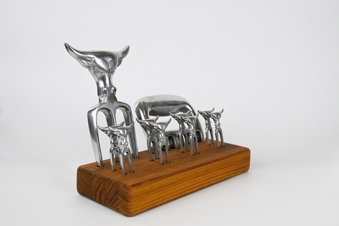 Handmade BBQ Meat Shredder Set: Cast Aluminum Bear Claw & Mini Tridents ...