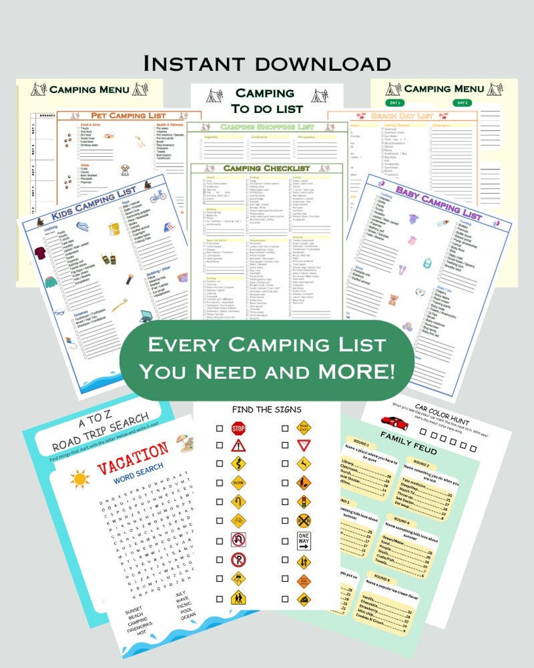 Every Camping List You Need Plus MORE! Camping Checklist, Kids, Baby ...
