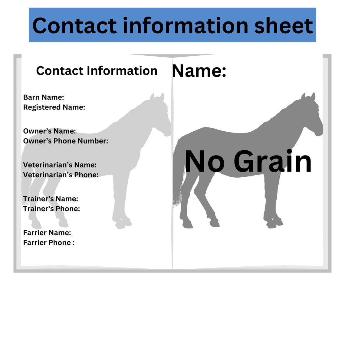 Printable Horse Care Planner - Etsy