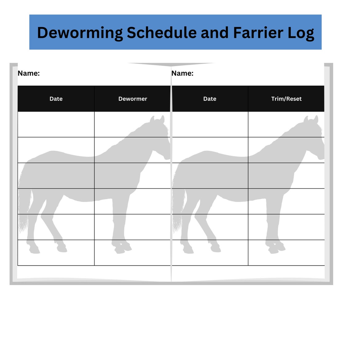 Printable Horse Care Planner - Etsy