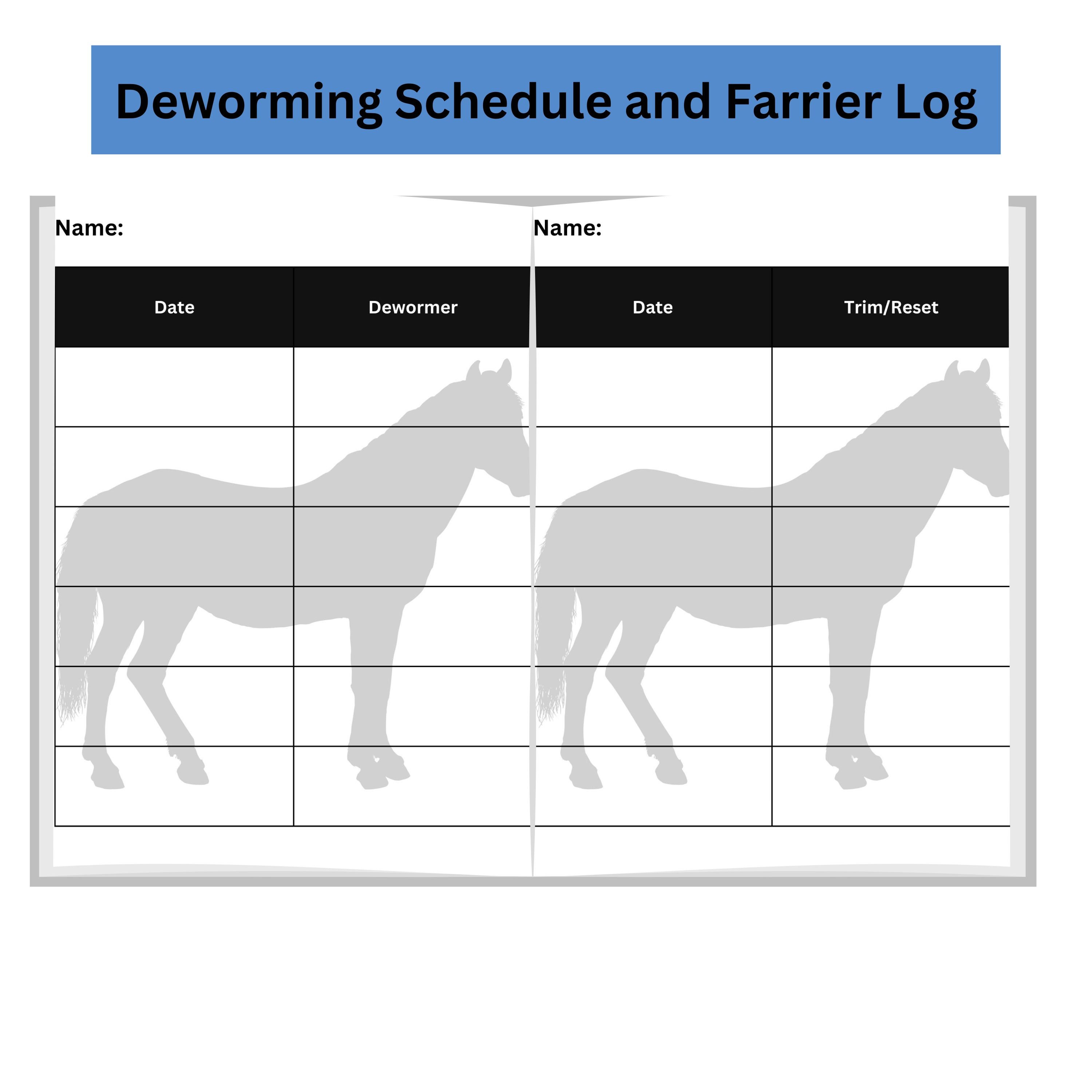 Printable Horse Care Planner - Etsy