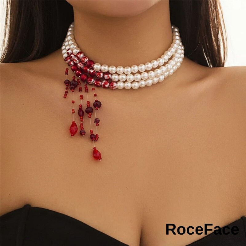 Blood Pearl Necklace - Etsy