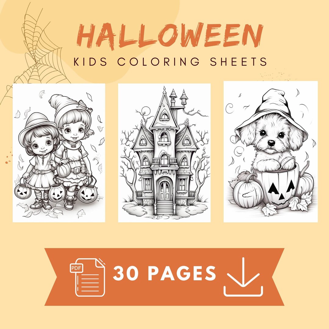 Halloween Coloring Pages | 30 Pages | Kids Coloring Prints | for Kids ...