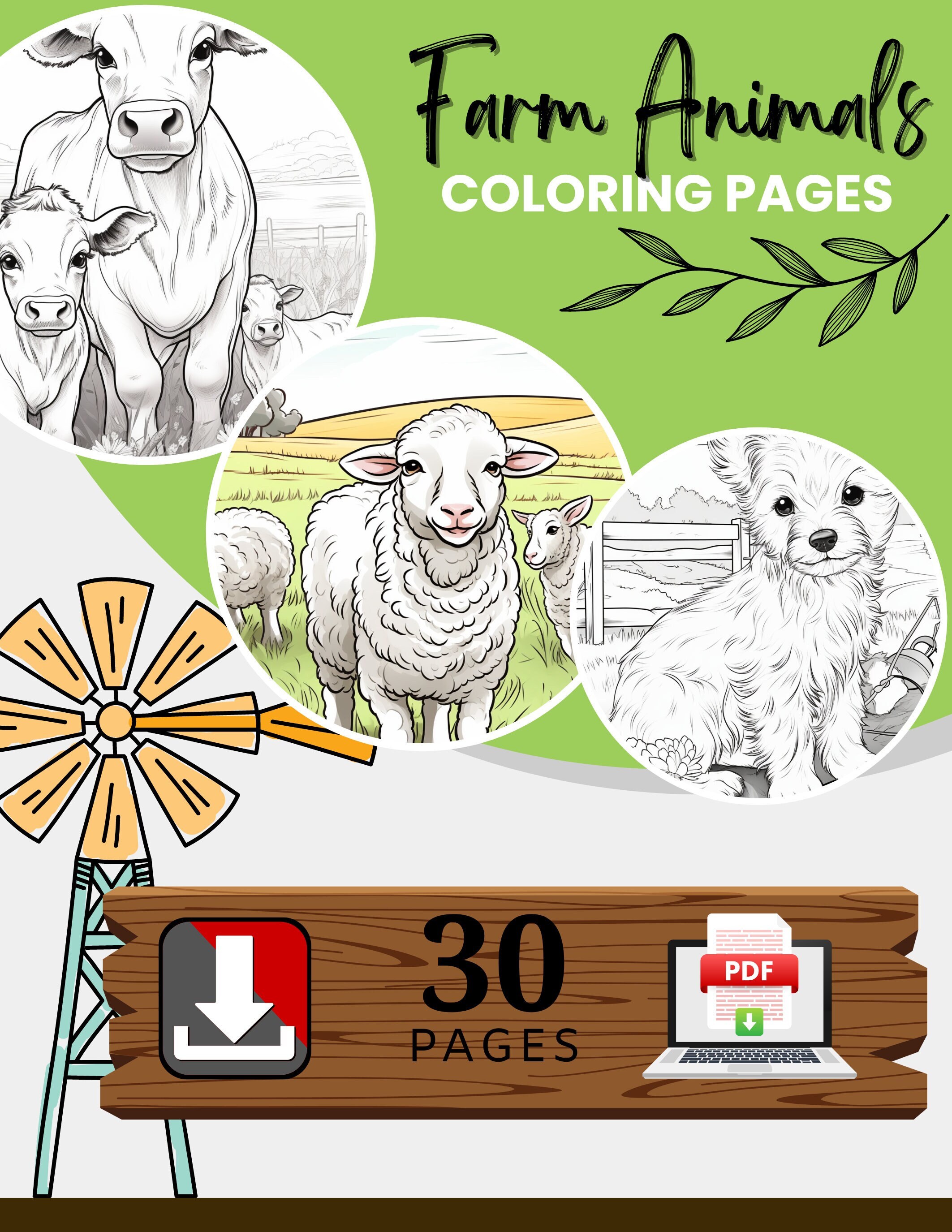 Farm Animal Coloring Pages | Farm Coloring Prints | Kids Coloring ...