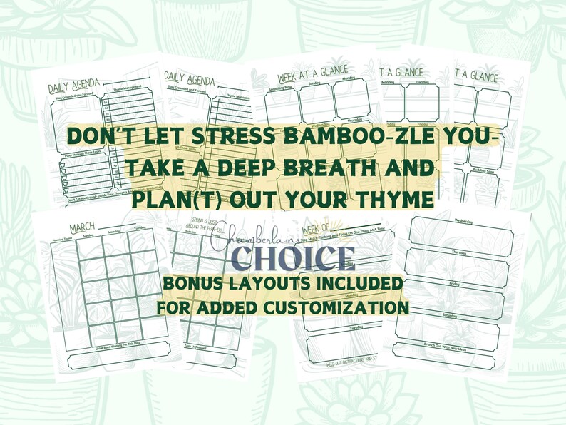 Houeplant-themed Printable Planner 8.5”x11” US Letter Size Nature ...