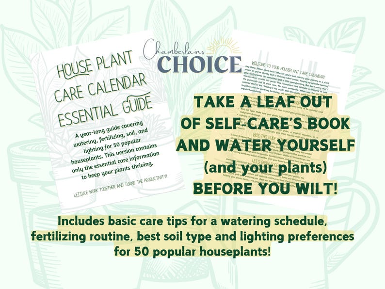 Houeplant-themed Printable Planner 8.5”x11” US Letter Size Nature ...