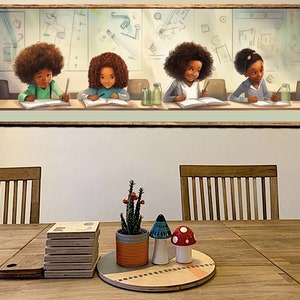 Adorable School Wall Art, African American Kids Wall Art, Black ...