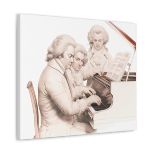 Bach Beethoven Mozart Genius Canvas Wall Art, Classical Music Pencil ...