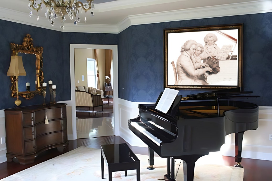 Bach Beethoven Mozart Genius Canvas Wall Art, Classical Music Pencil ...