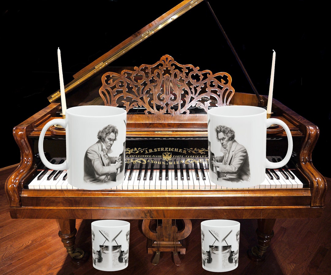 Pencil Sketch Beethoven Coffee Mug, Classical Music Composer Mug ...