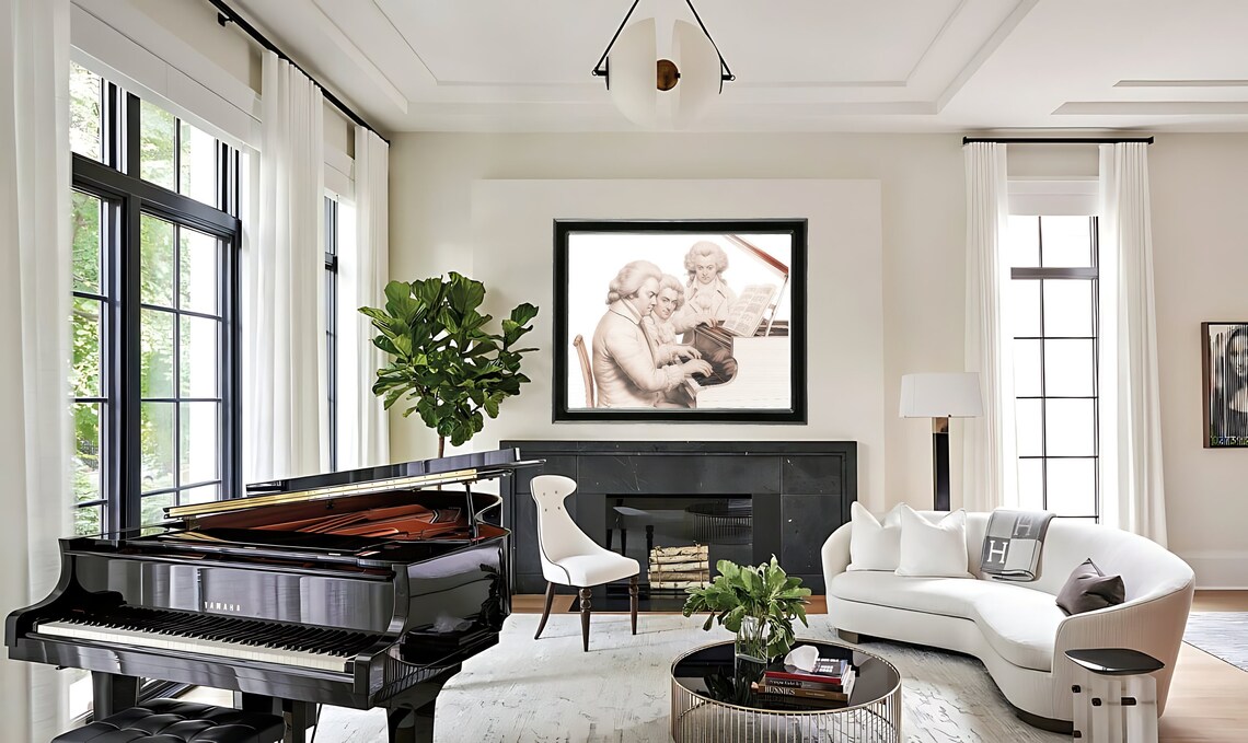 Bach Beethoven Mozart Genius Canvas Wall Art, Classical Music Pencil ...