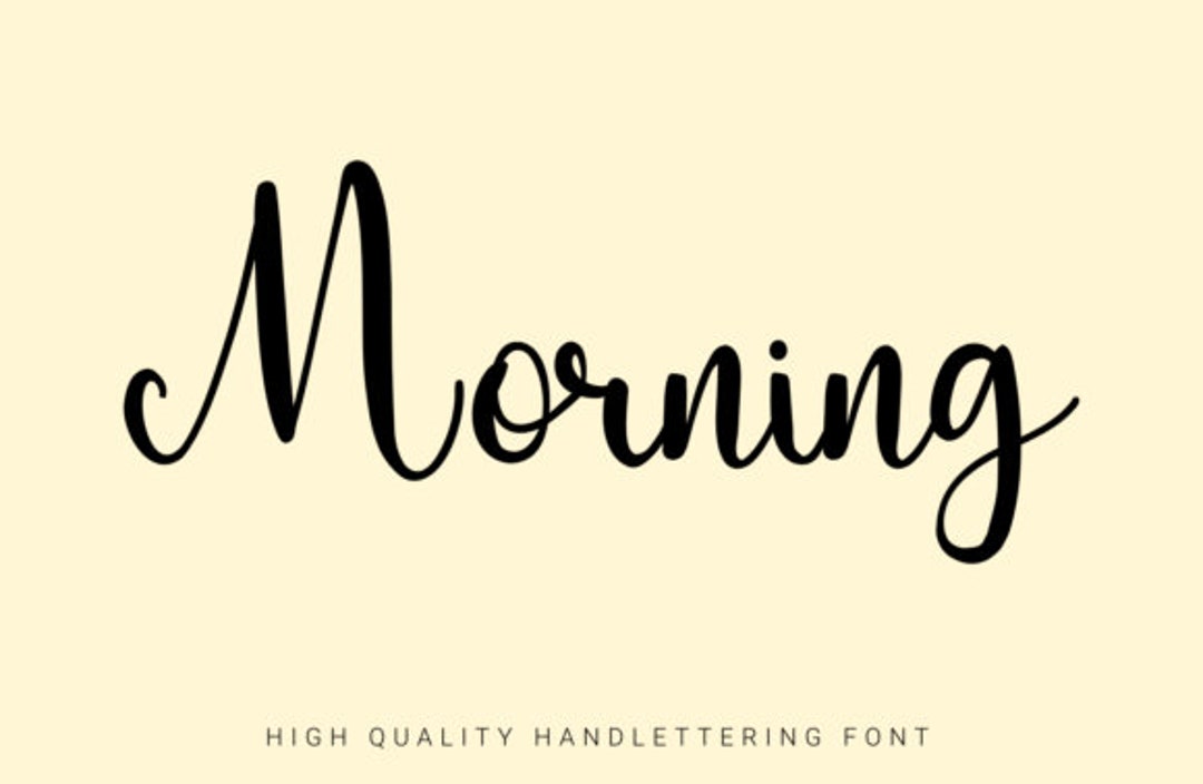 Morning Script Font Display Font Calligraphy Font Personal - Etsy