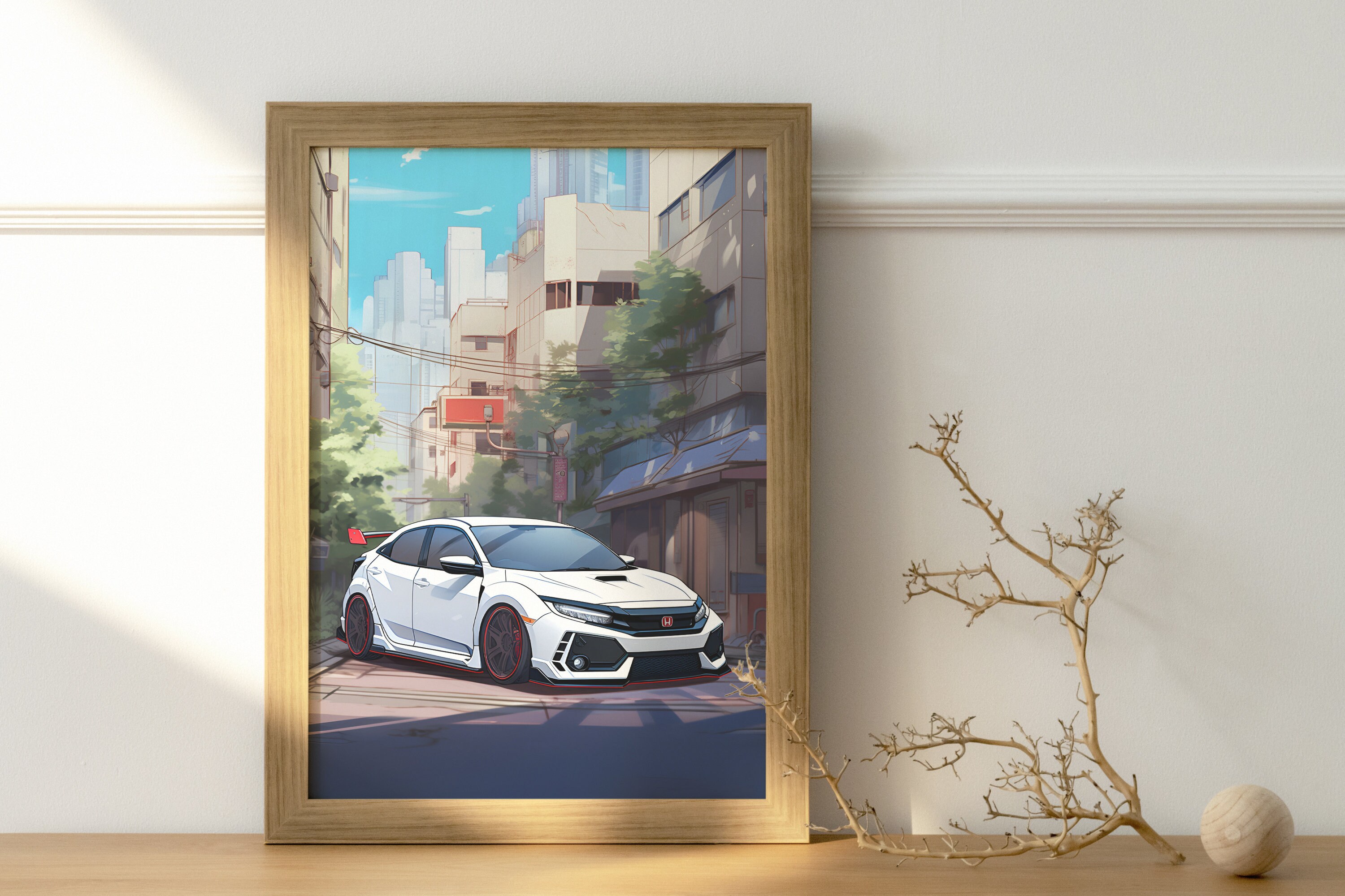 2016-2020 Honda Civic Type R Anime Illustration Style | City Daylight ...