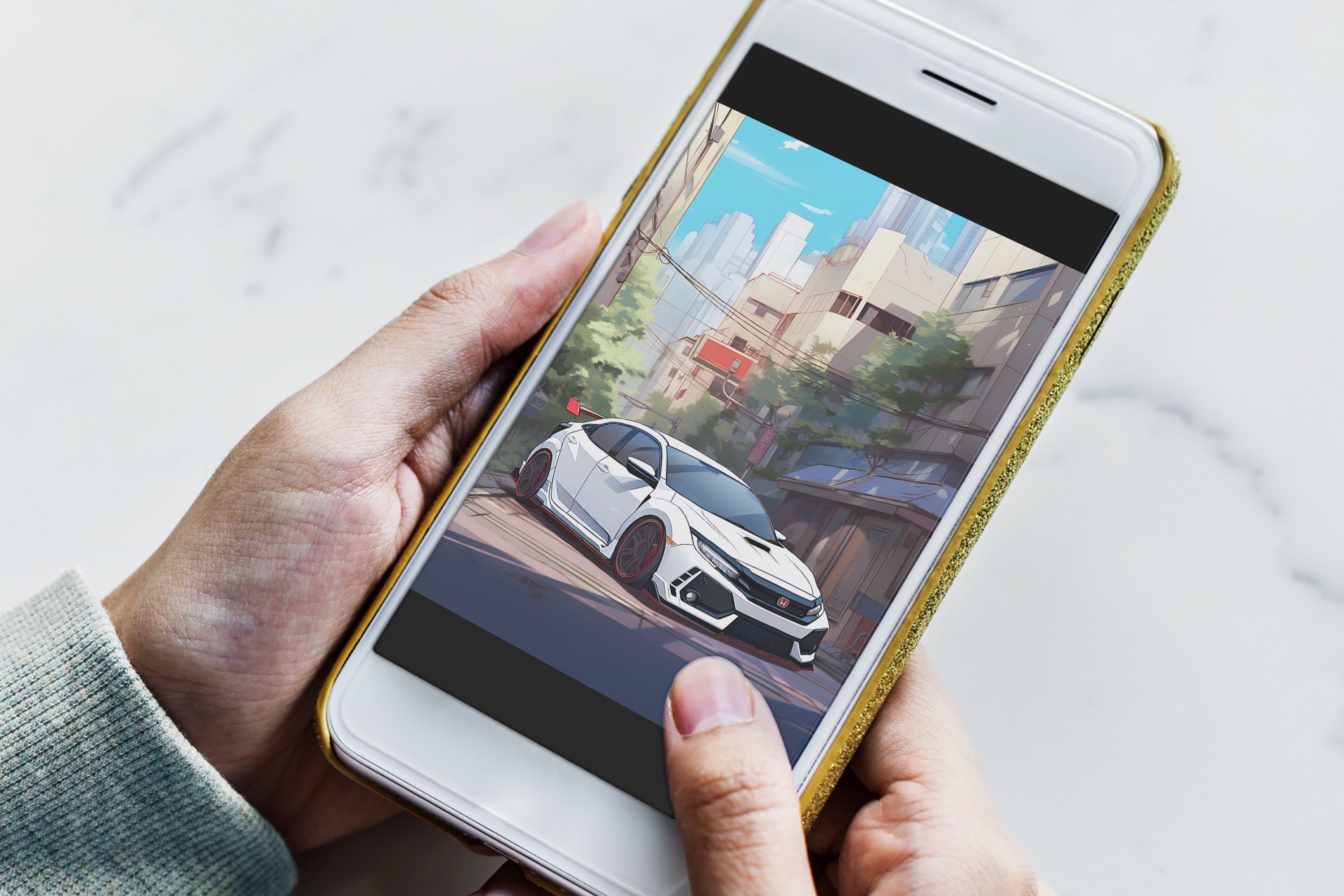 2016-2020 Honda Civic Type R Anime Illustration Style | City Daylight ...