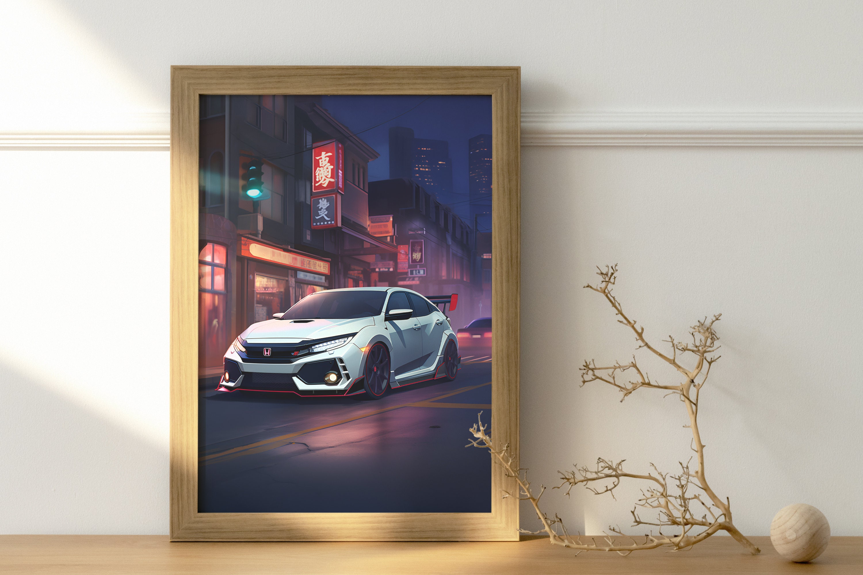 2016-2020 Honda Civic Type R Anime Night Drive | Digital Anime Art ...