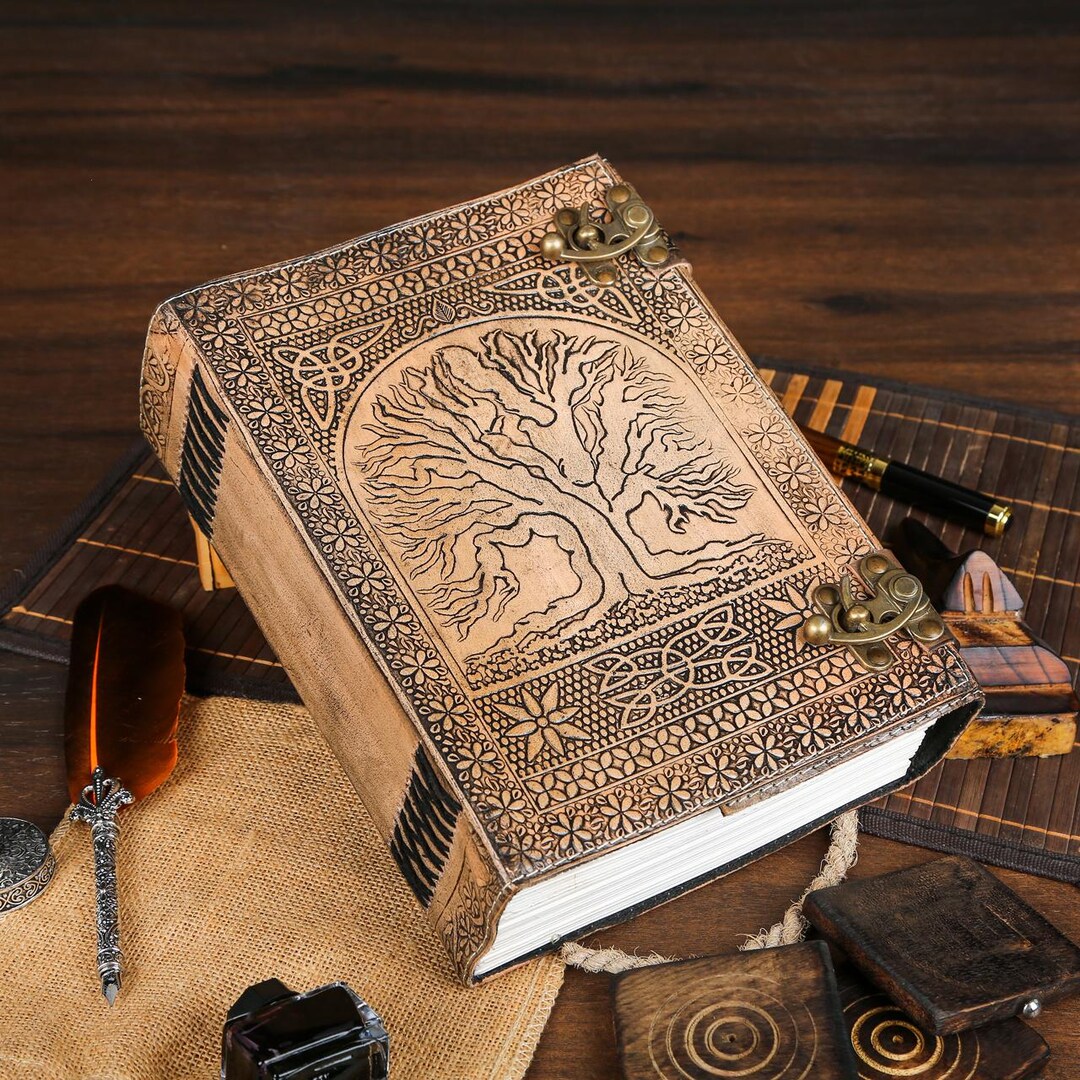 600 Pages Large Leather Journal, Tree of Life, Leather Notebook, Spell ...